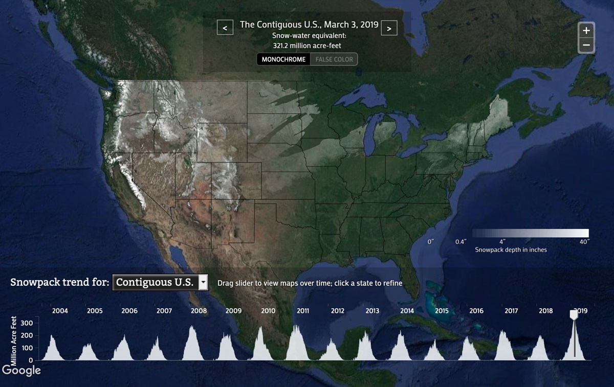 Map: daily nationwide snowpack - The Water Desk