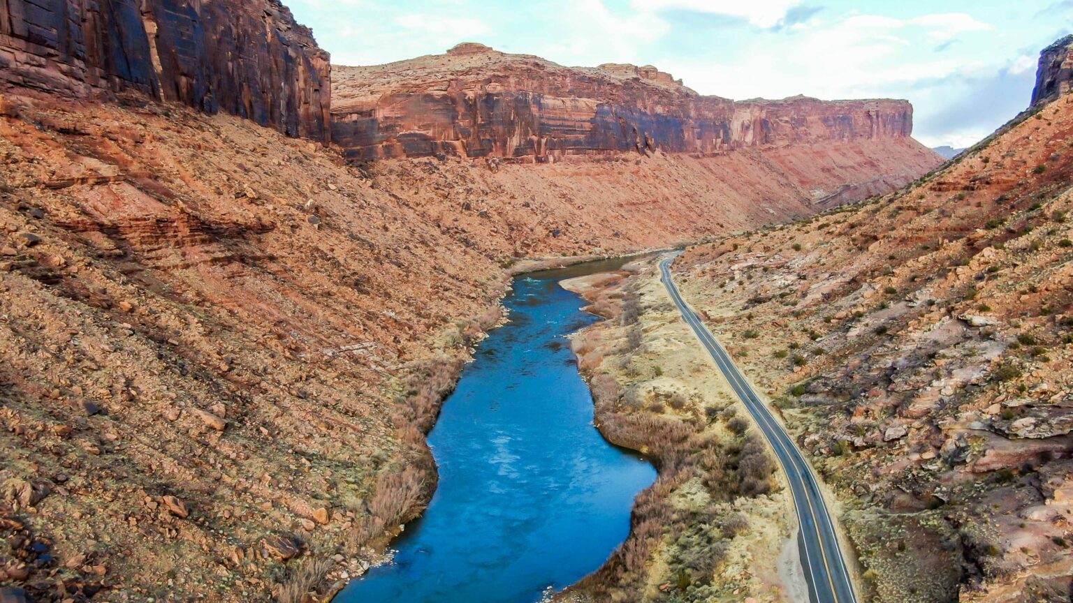 Drone videos and photos: Colorado River along Utah State Route 128 near ...